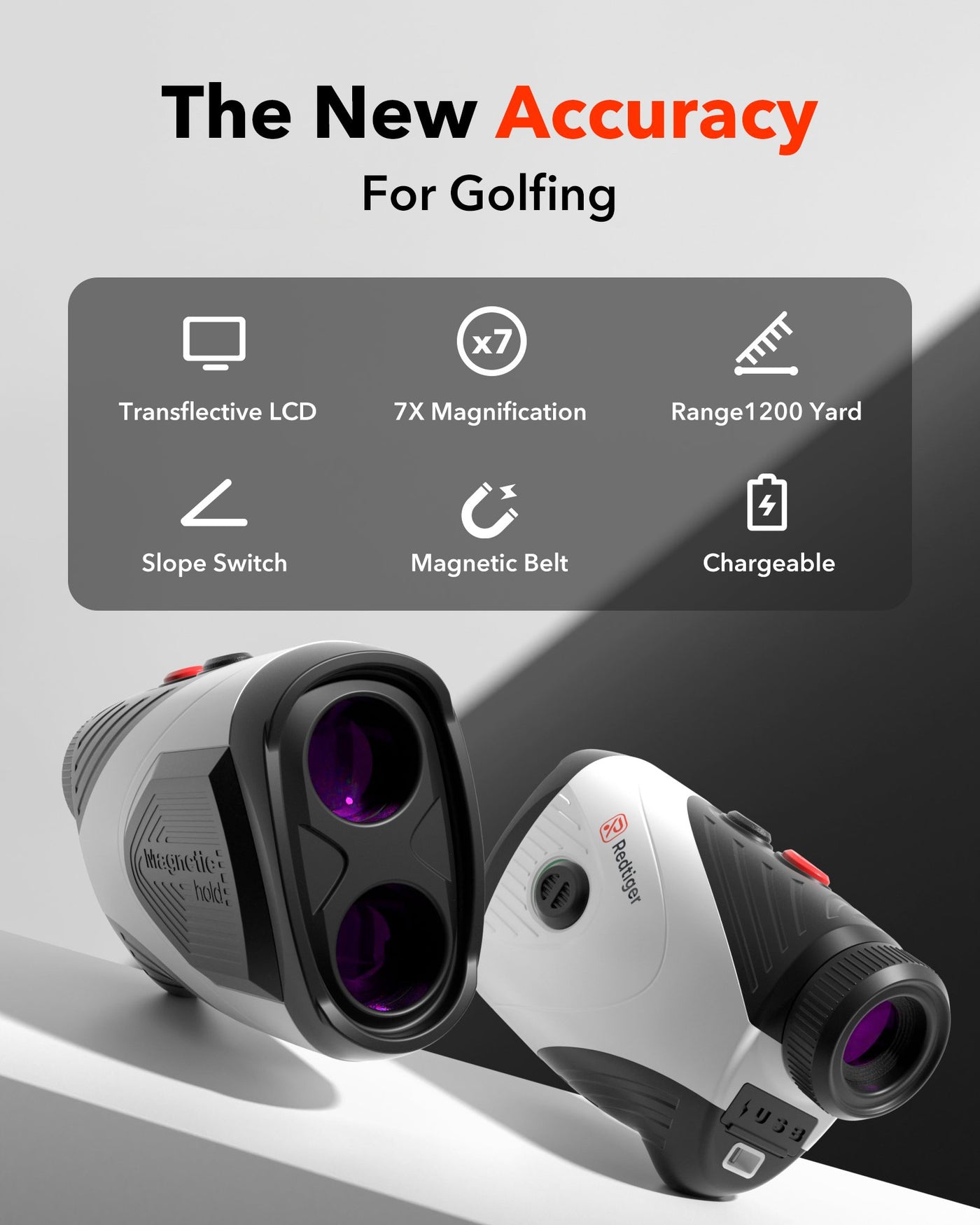 REDTIGER Golf Rangefinder with Slope, 1200 Yards Laser Range Finder Go